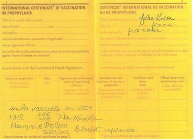 Proof of Immunity Requirements and Examples | Middlebury